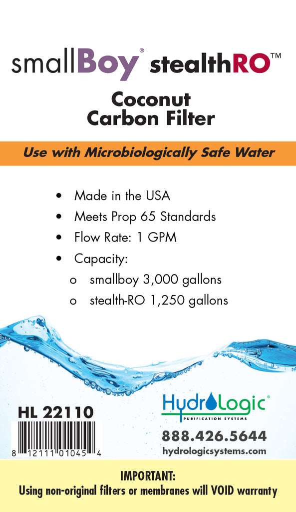 Stealth-RO™ or smallBoy™ Green Coconut Carbon Filter